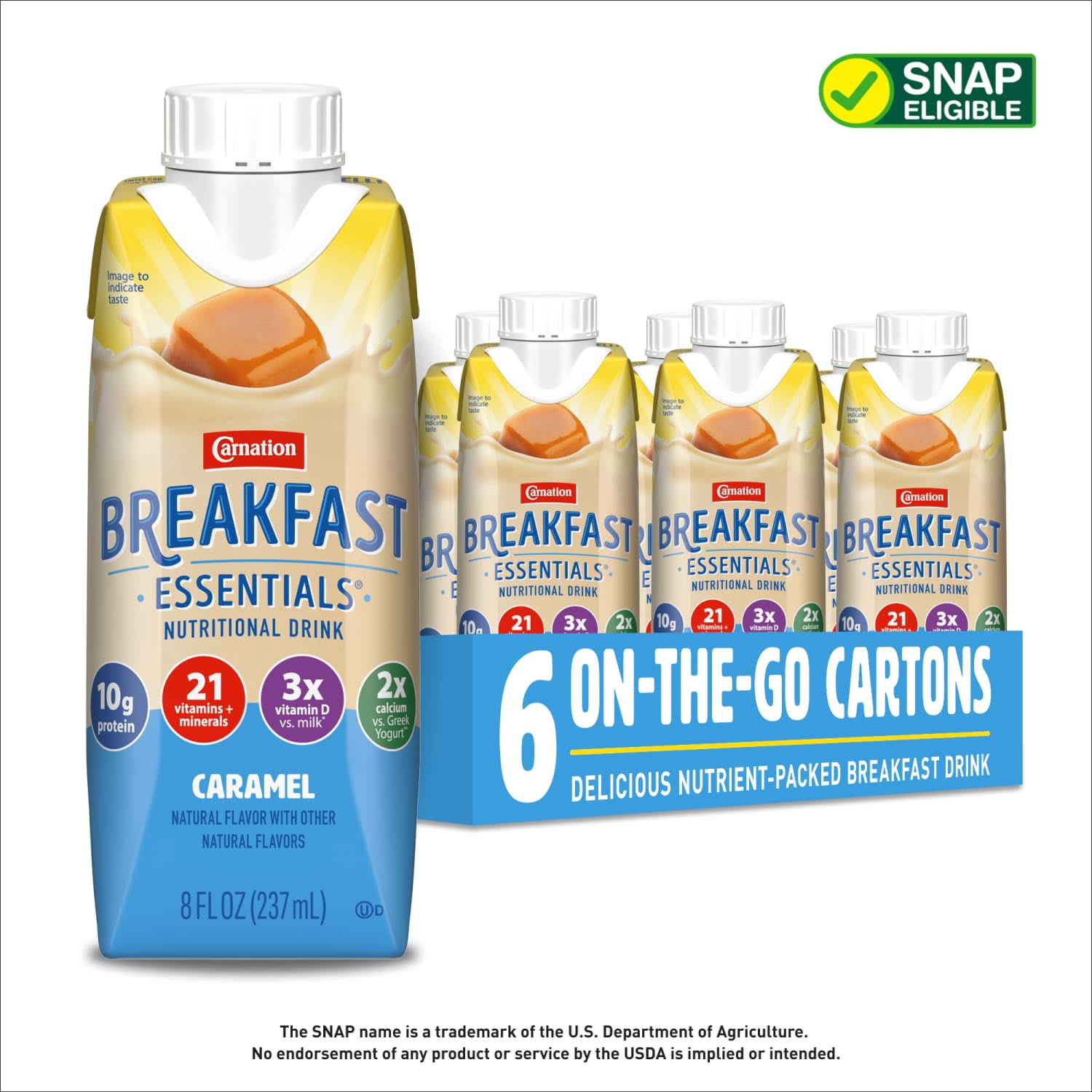 Carnation Breakfast Essentials Original Nutritional Drink, Caramel, 8 ...