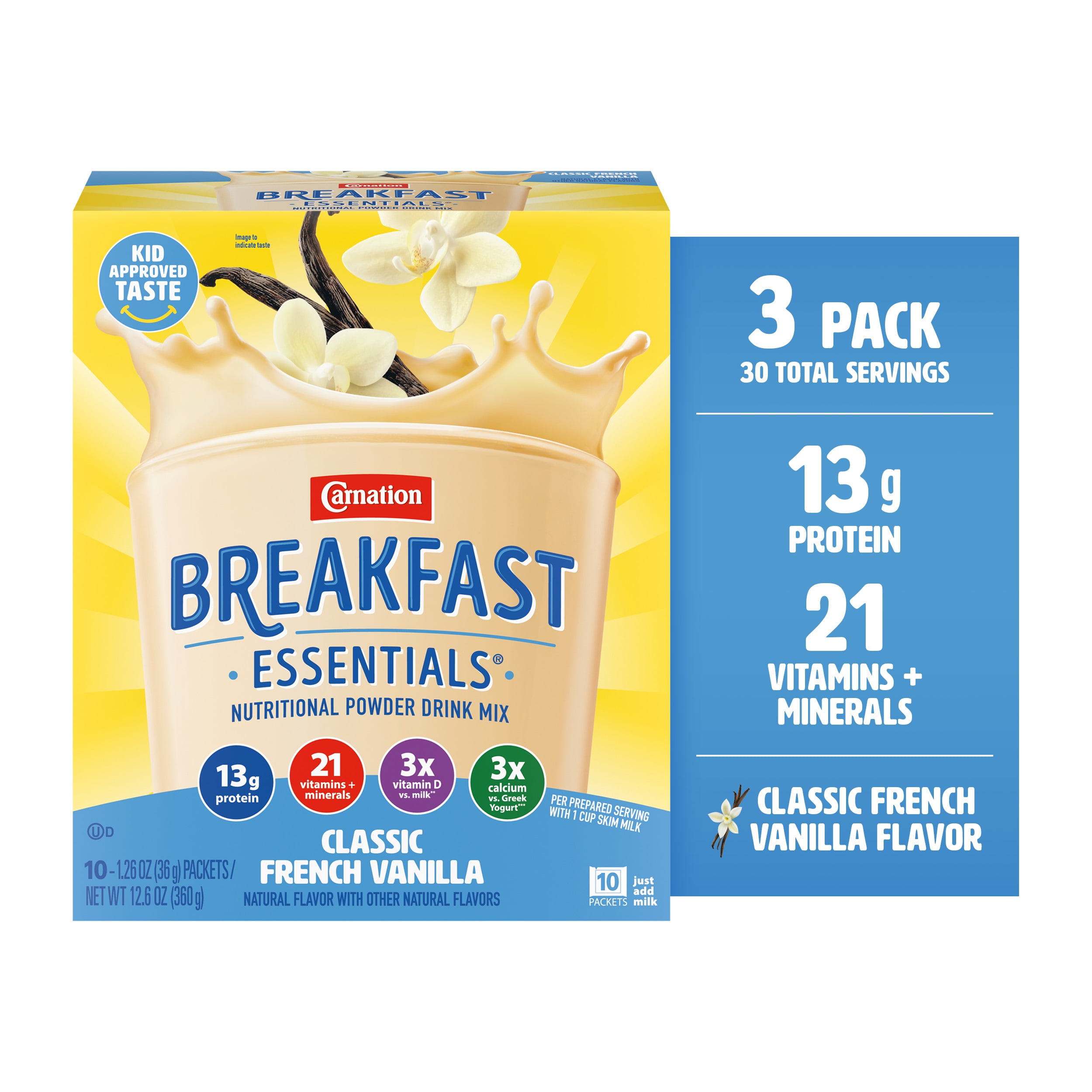 (3 pack) Carnation Breakfast Essentials Powder Nutritional Breakfast ...