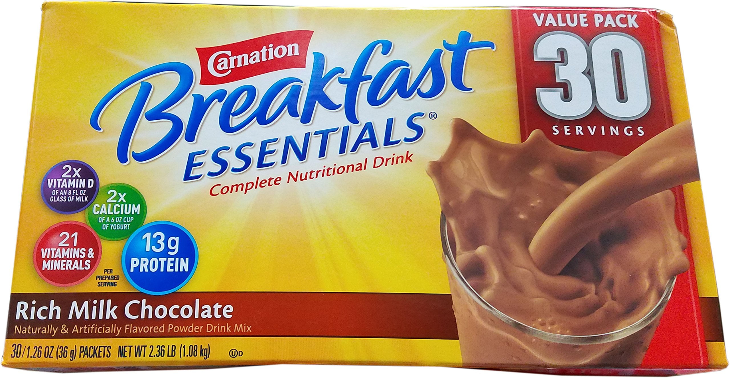 Carnation Breakfast Essentials Rich Milk Chocolate Instant Breakfast ...