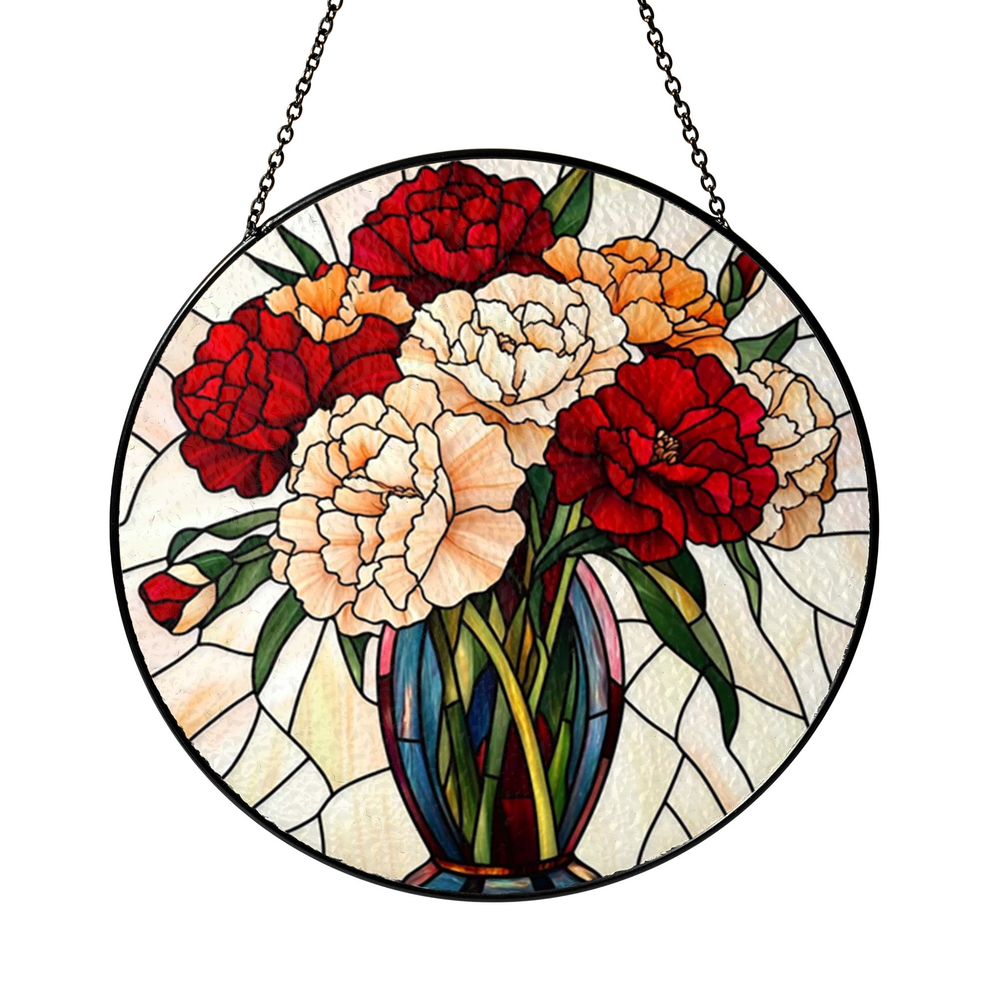 Carnation Floral Acrylic Suncatcher Window Hanging Decor, January Birth ...