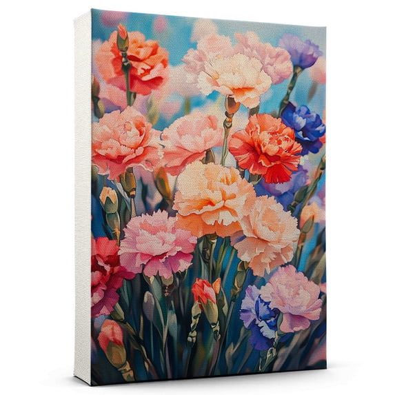 Carnation Flower Canvas Wall Art 8x12 inches - Classic Vintage ...