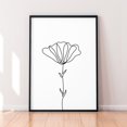 Carnation Flower Line Minimalist Poster, Botanical Bedroom And Living ...