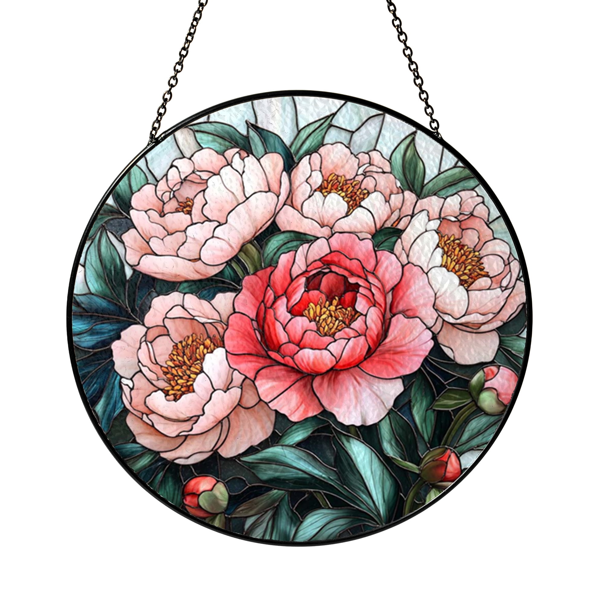 Carnation Flower Window Decor – Stained Glass Look Art - Walmart.com