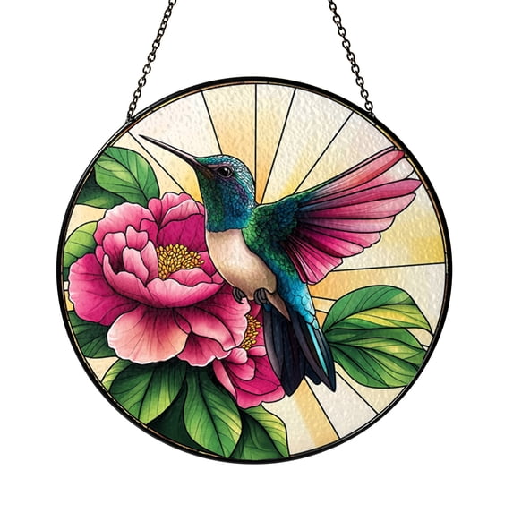 Carnation Flower Window Hanging Suncatcher, Stained Glass Style ...
