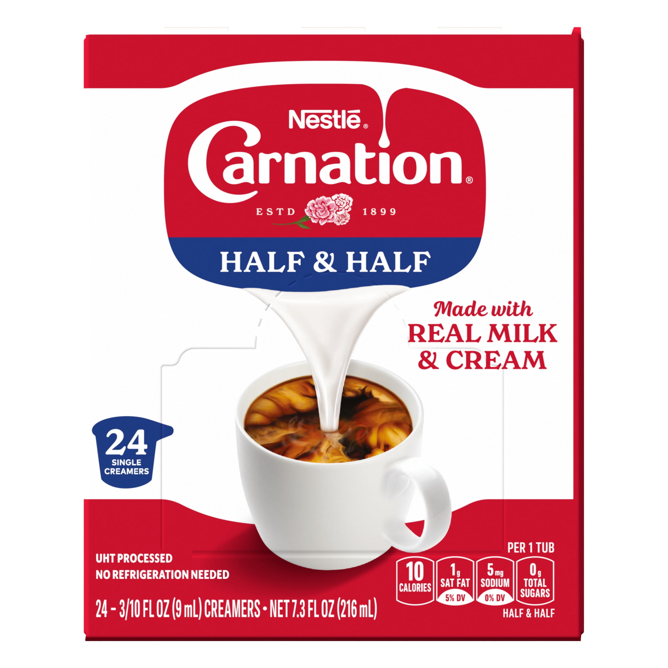 Carnation Half & Half Liquid Creamer Singles - 0.3 fl oz, Box of 24 ...