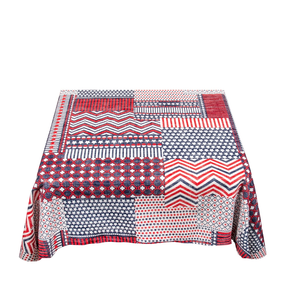 Carnation Home Fashions "Patriotic Patchwork" Vinyl Flannel Backed ...