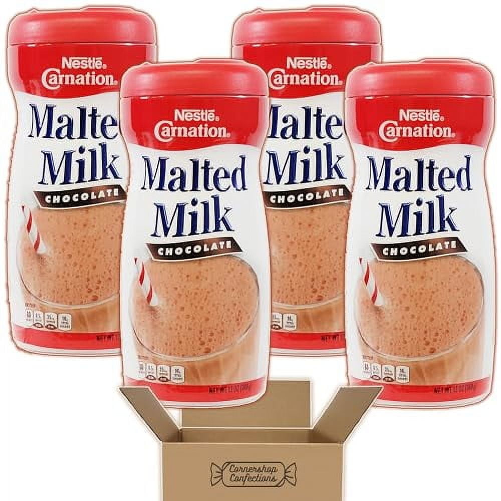 Carnation Malted Milk 4 Canister Bulk Pack - Chocolate Flavored - 52 ...