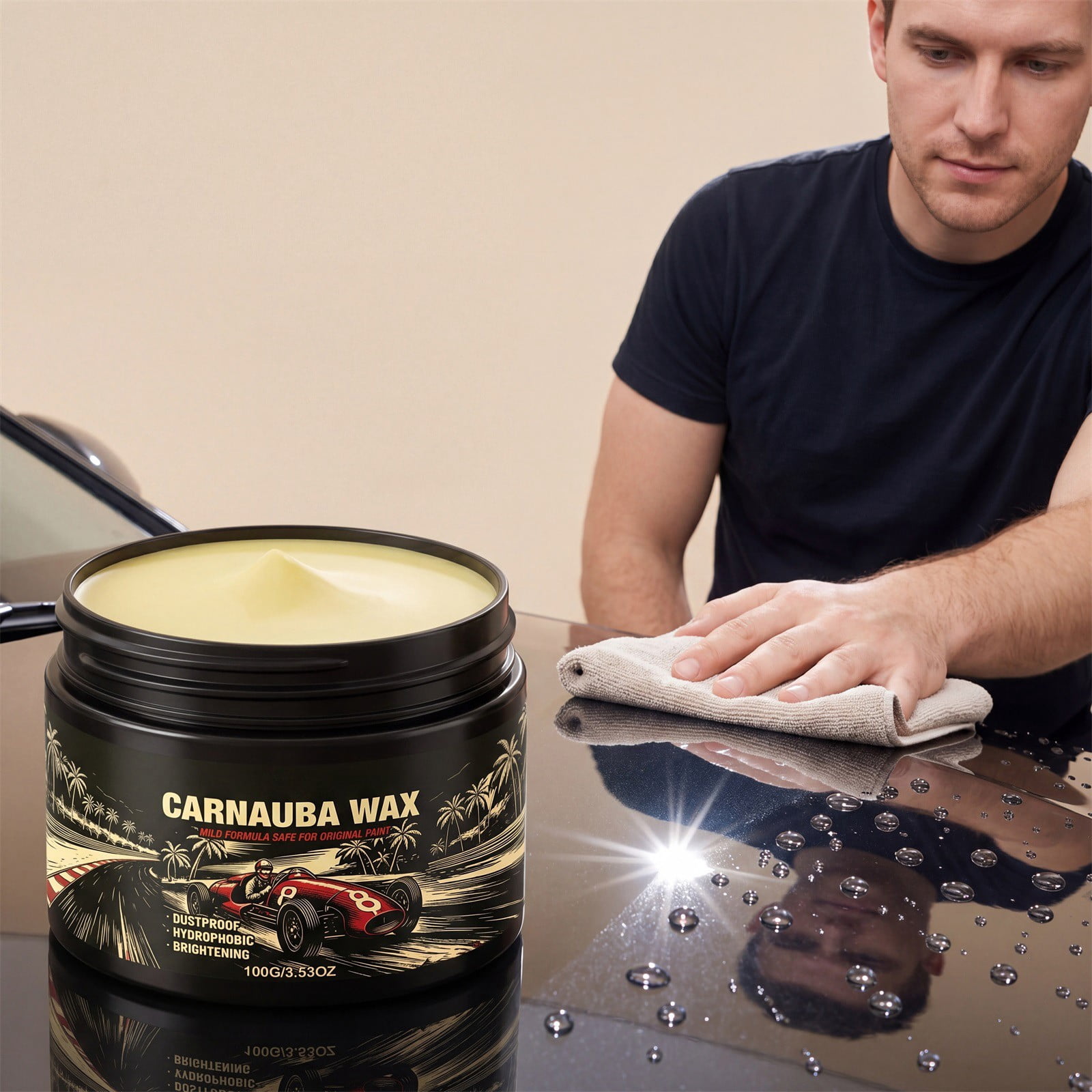 Carnauba Car Wax with Hydrophobic Protection and Brightening Effects ...