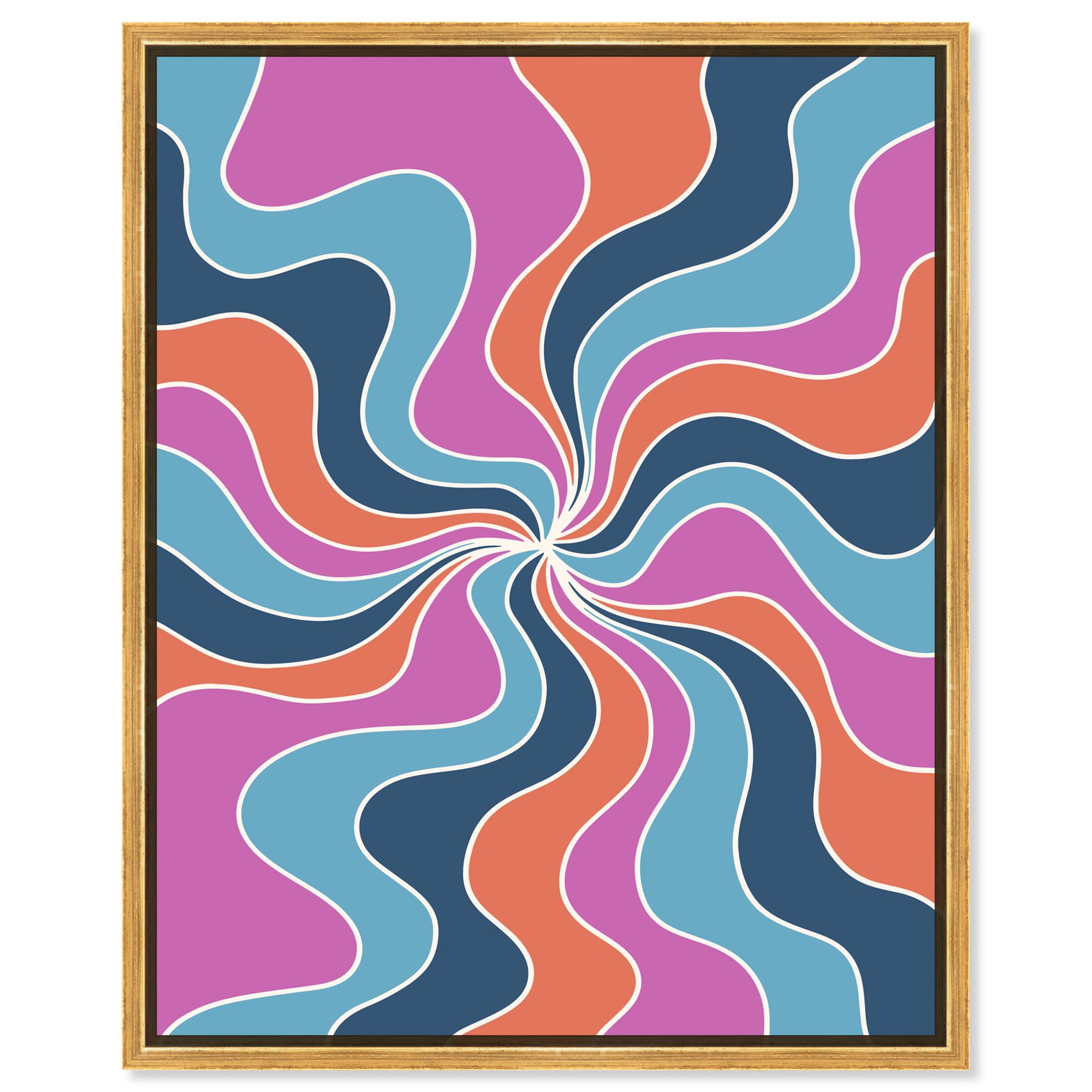 Carnaval Retro Curves Canvas Trendy Retro Posters by Art Remedy, Gold ...