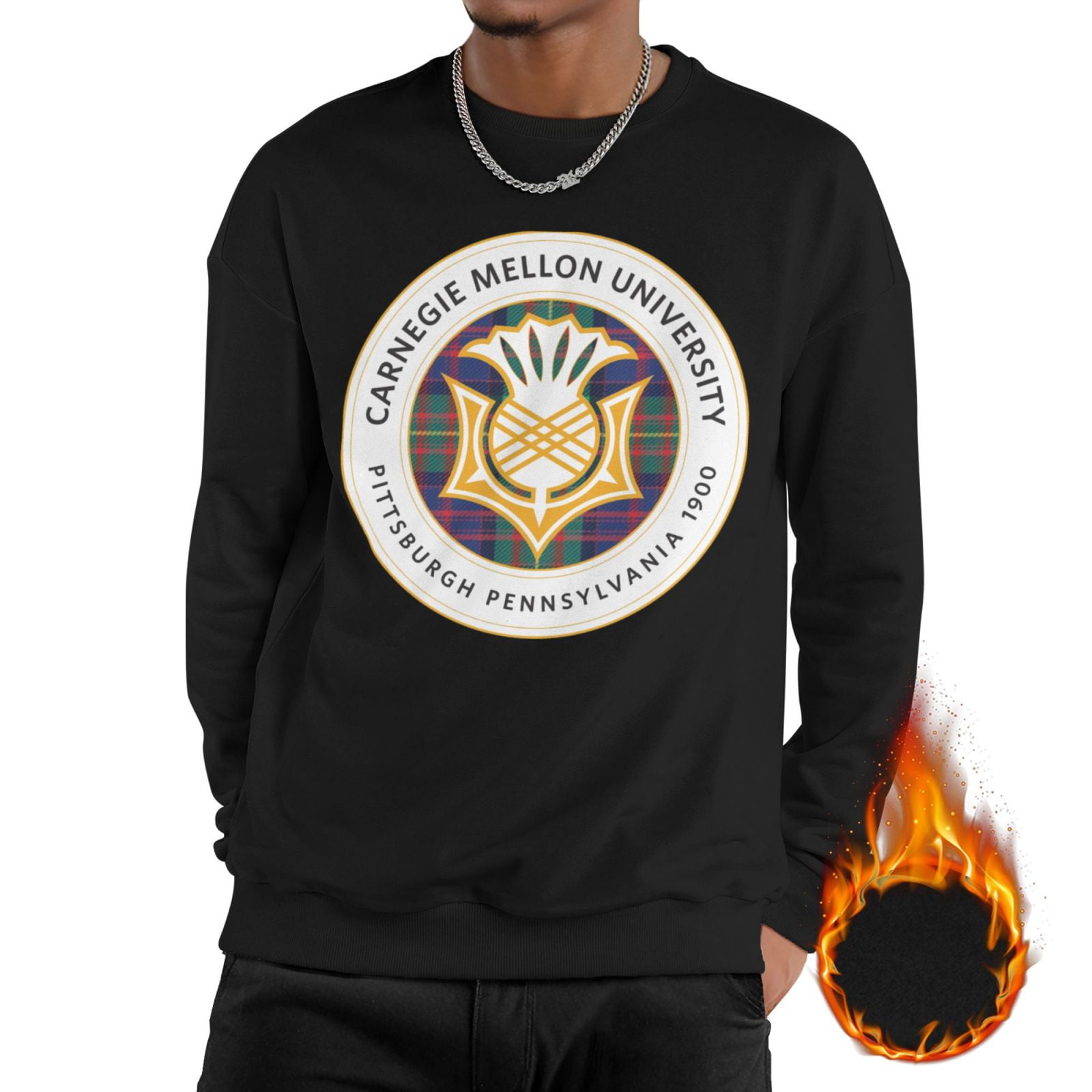 Carnegie Mellon University Sweatshirts for Men Crewneck Long Sleeve ...