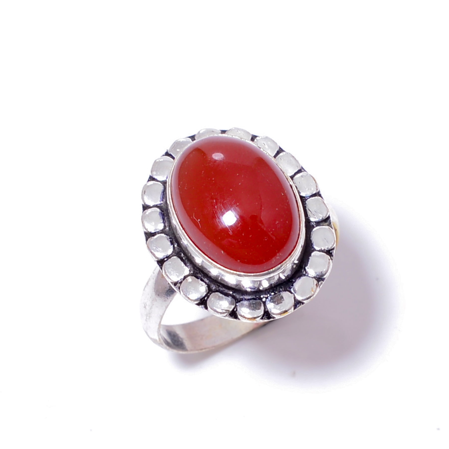 Carnelian - Brazil Gemstone 925 Sterling Silver Handmade Ring S.8.5 R8 ...