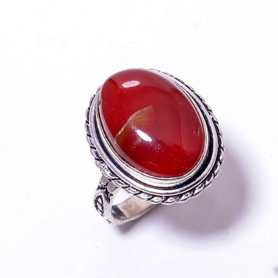 Carnelian - Brazil Gemstone 925 Sterling Silver Handmade Ring S.8.5 R91 ...