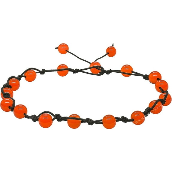 Carnelian (Knotted) Crystal Anklet, 6mm Beads Anklet for Women - Walmart.com