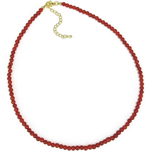 Carnelian Necklace for Women, Natural 4mm Gemstone Necklace Crystal ...