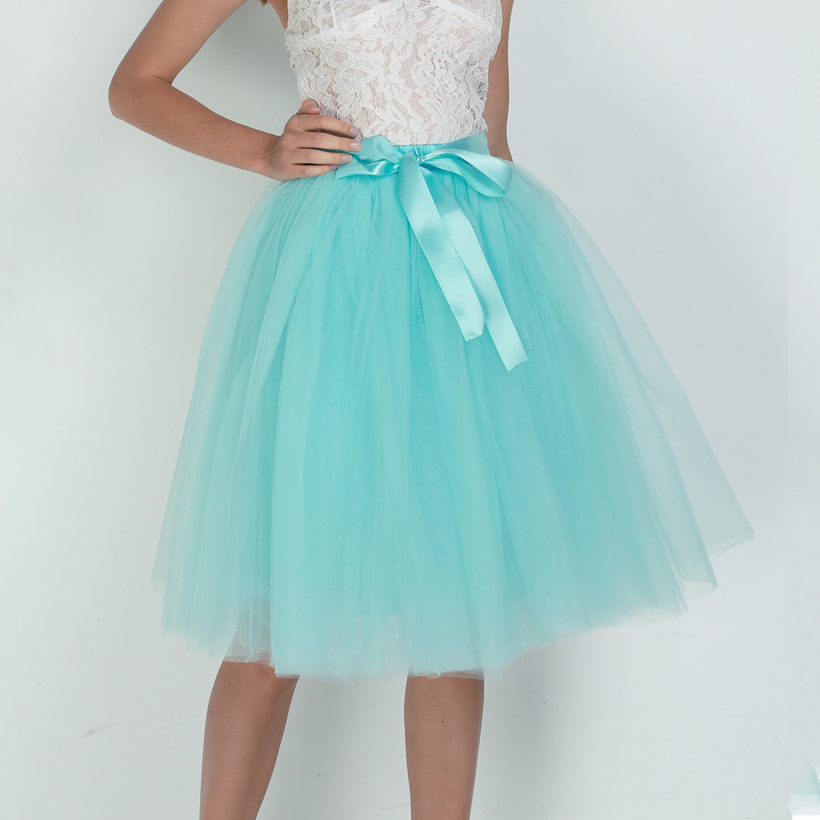 Carnevale New Women Tulle Skirts Knee Length Long Adult Tutu Layered Short Prom Party Midi Skirt