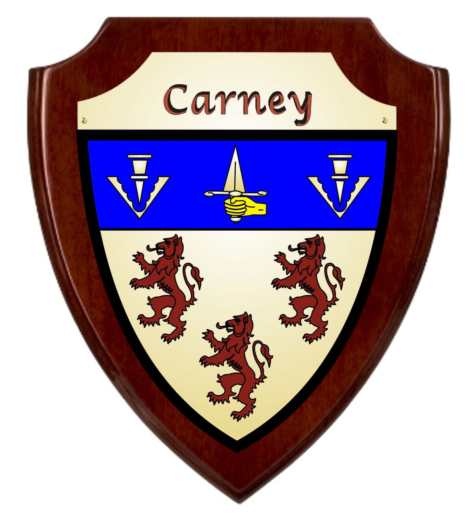 Carney Irish Coat of Arms Shield Plaque - Rosewood Finish - Walmart.com