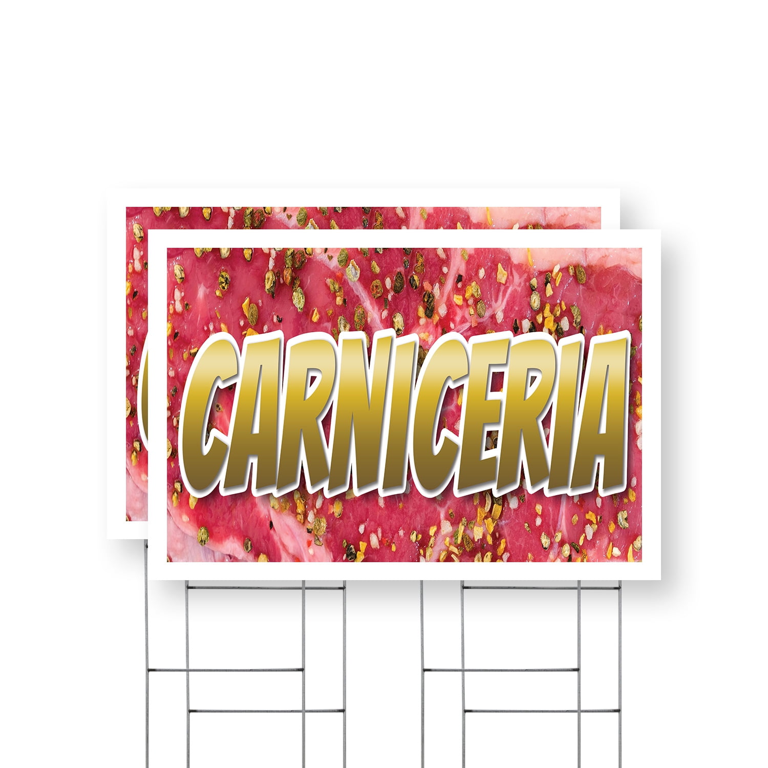 Carniceria Yard Sign 2 Pack of 24 Inch x 36 Inch Double Sided ...