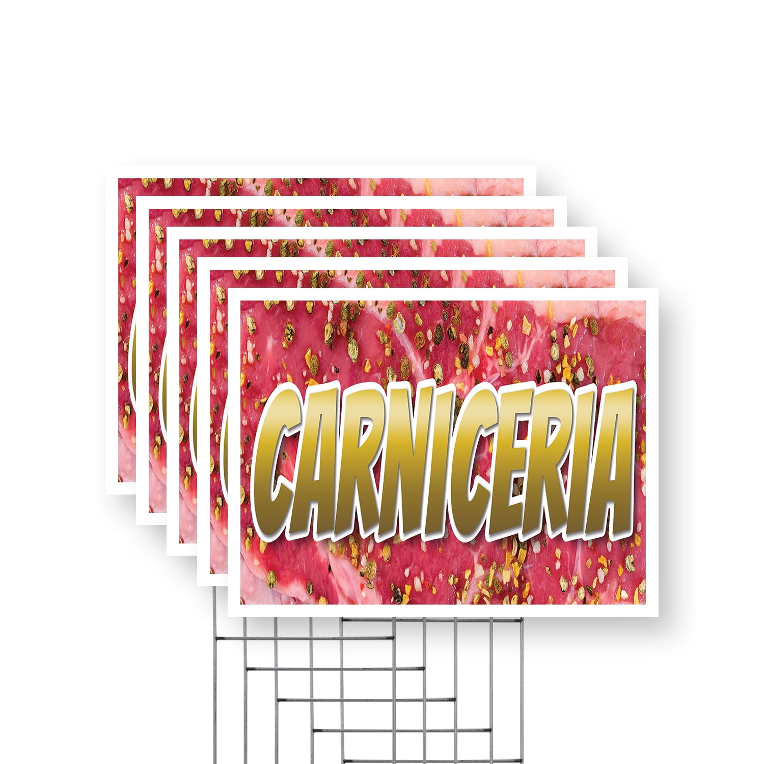 Carniceria Yard Sign 5 Pack of 18 Inch x 24 Inch Double Sided ...