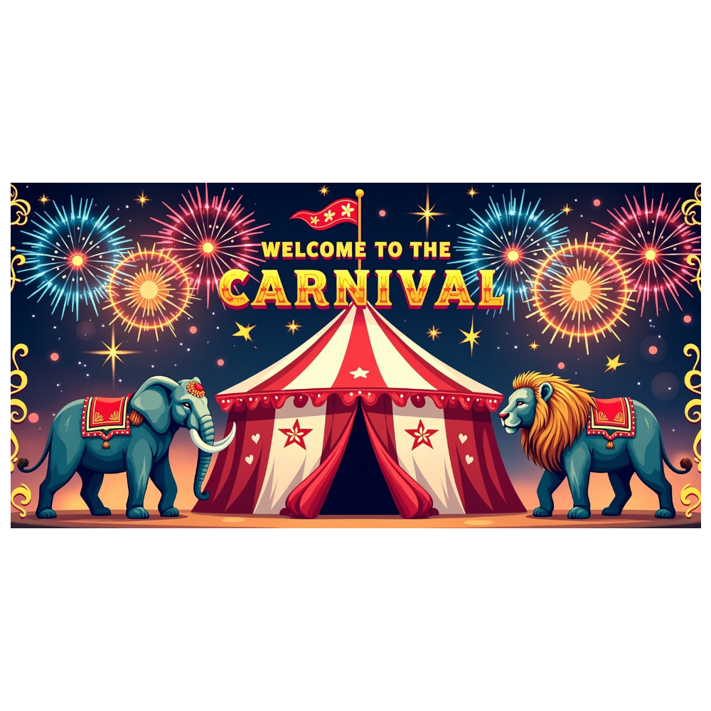Carnival Backdrop Banner Welcome Decor Festival Party Supplies ...