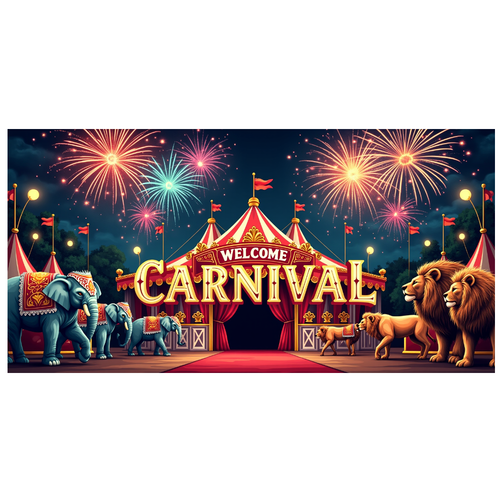 Carnival Backdrop Banner Welcome Decor Festival Party Supplies ...