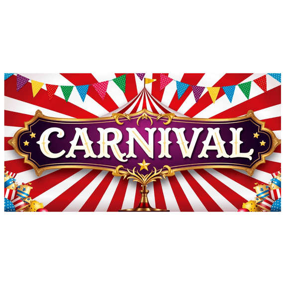 Carnival Backdrop Stars Stripes Banner Decoration Party Supplies ...