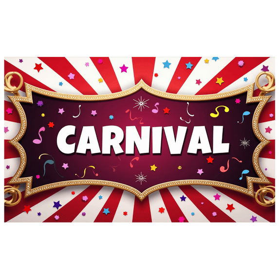 Carnival Backdrop Stars Stripes Banner Decoration Party Supplies ...