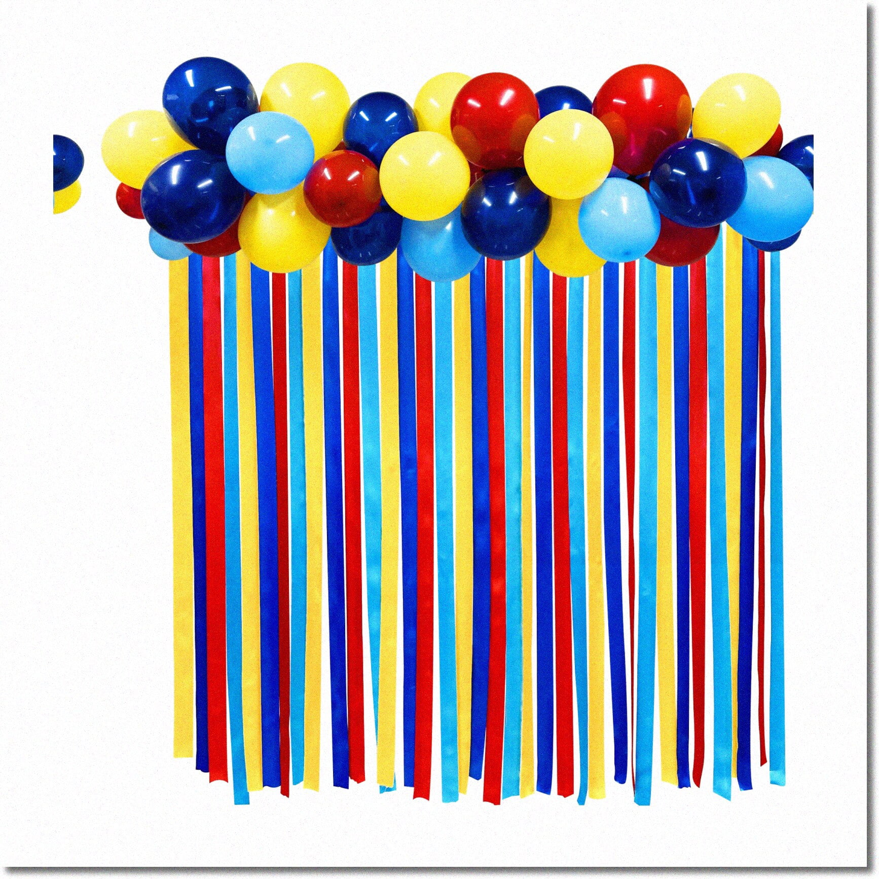 Carnival Celebration Kit - Vibrant Fringe Ribbon Backdrop, Balloon ...