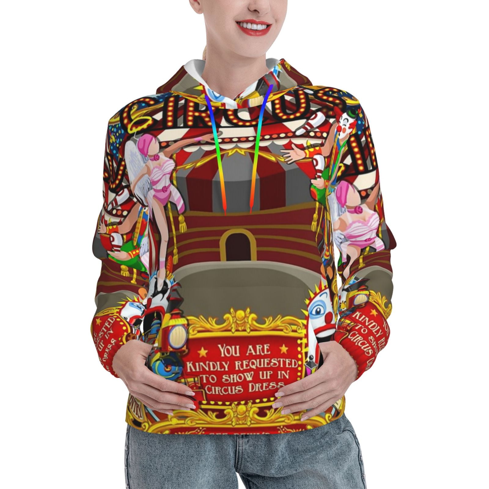 Carnival Circus Amusement Family Theme Park Cozy Women'S Hoodie ...