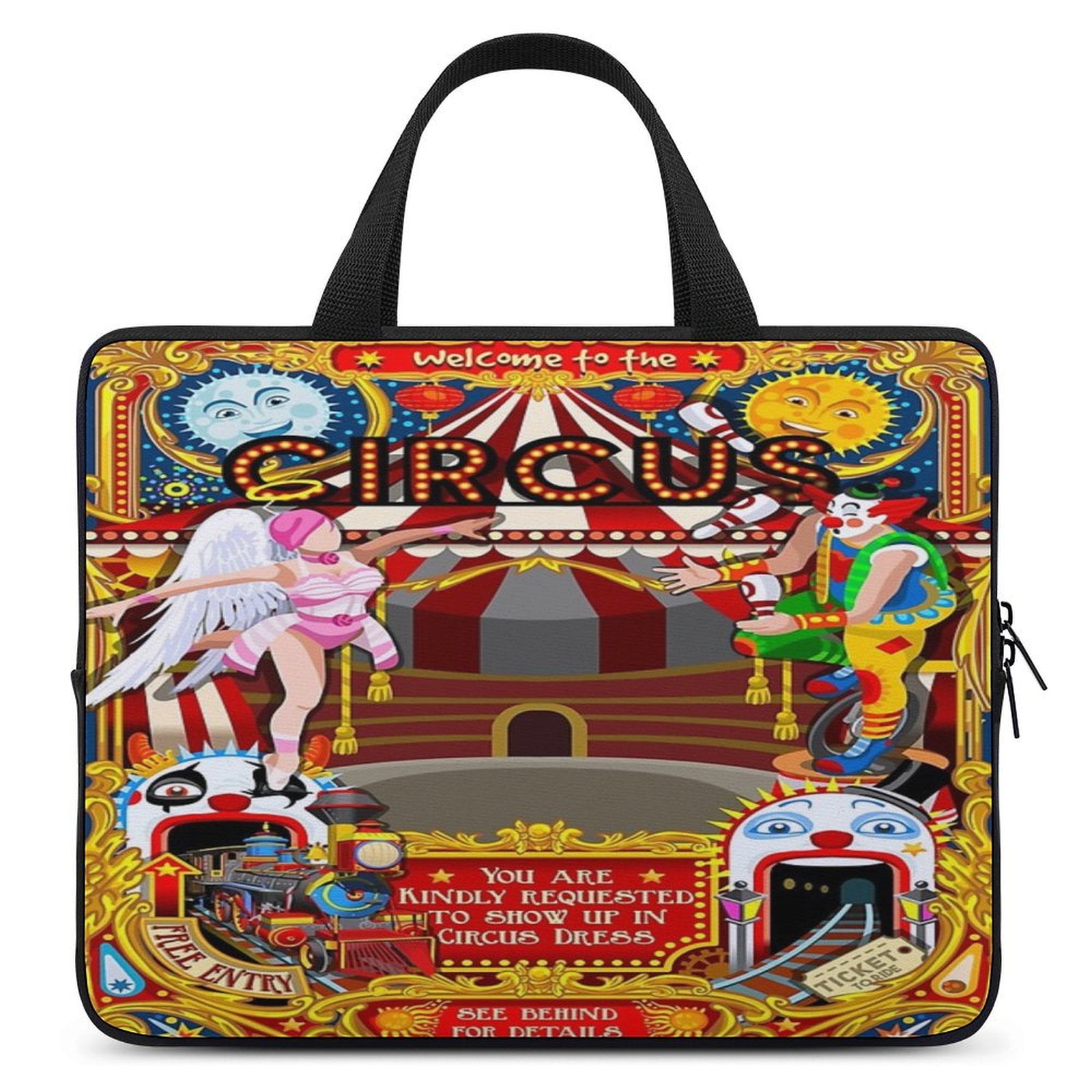 Carnival Circus Amusement Family Theme Park Laptop Bag Women Man 10 12 ...