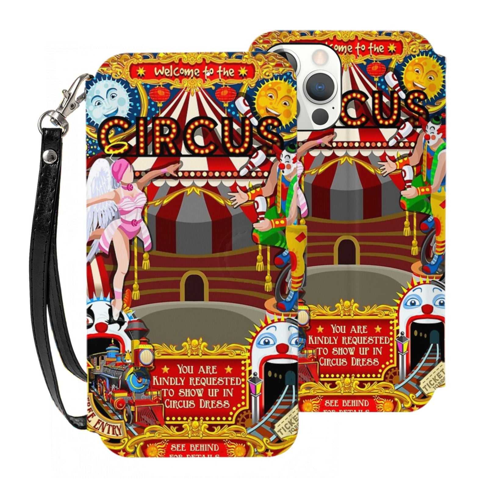 Carnival Circus Amusement Family Theme Park Leather Wallet Phone Case ...