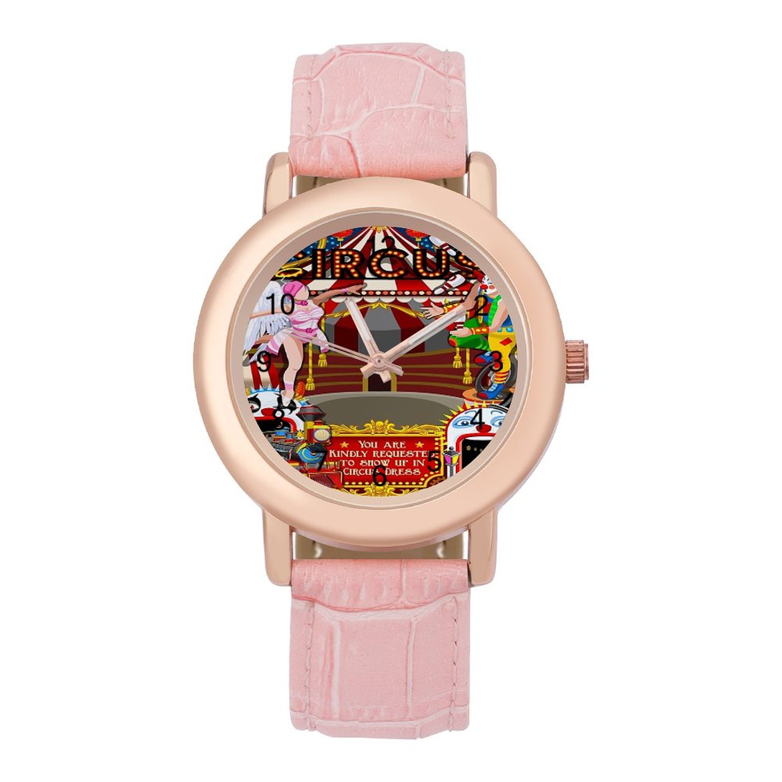 Carnival Circus Amusement Family Theme Park Women's Leather Strap Watch ...