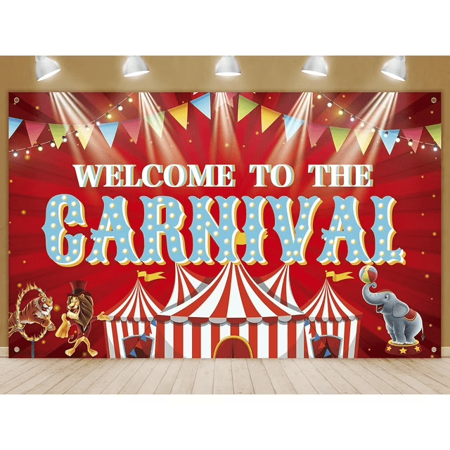 Carnival Circus Party Backdrop - Carousel Tent Theme Studio Background ...