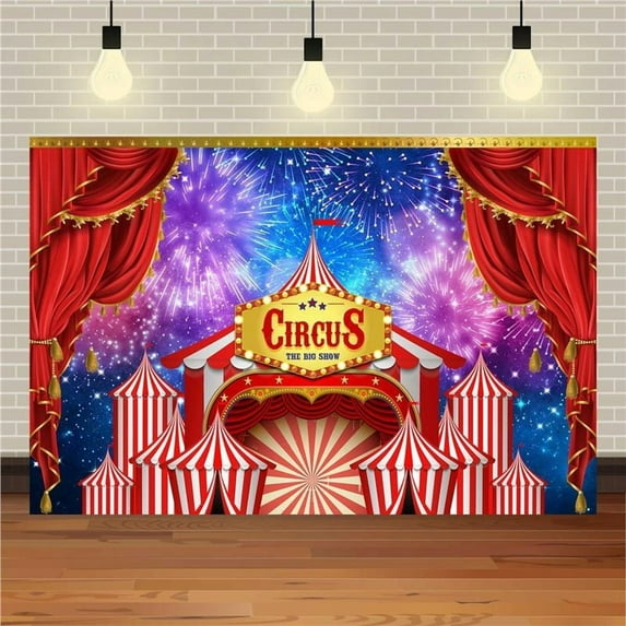 Carnival Circus Photography Background, Red Tent Curtain Stage Theme ...