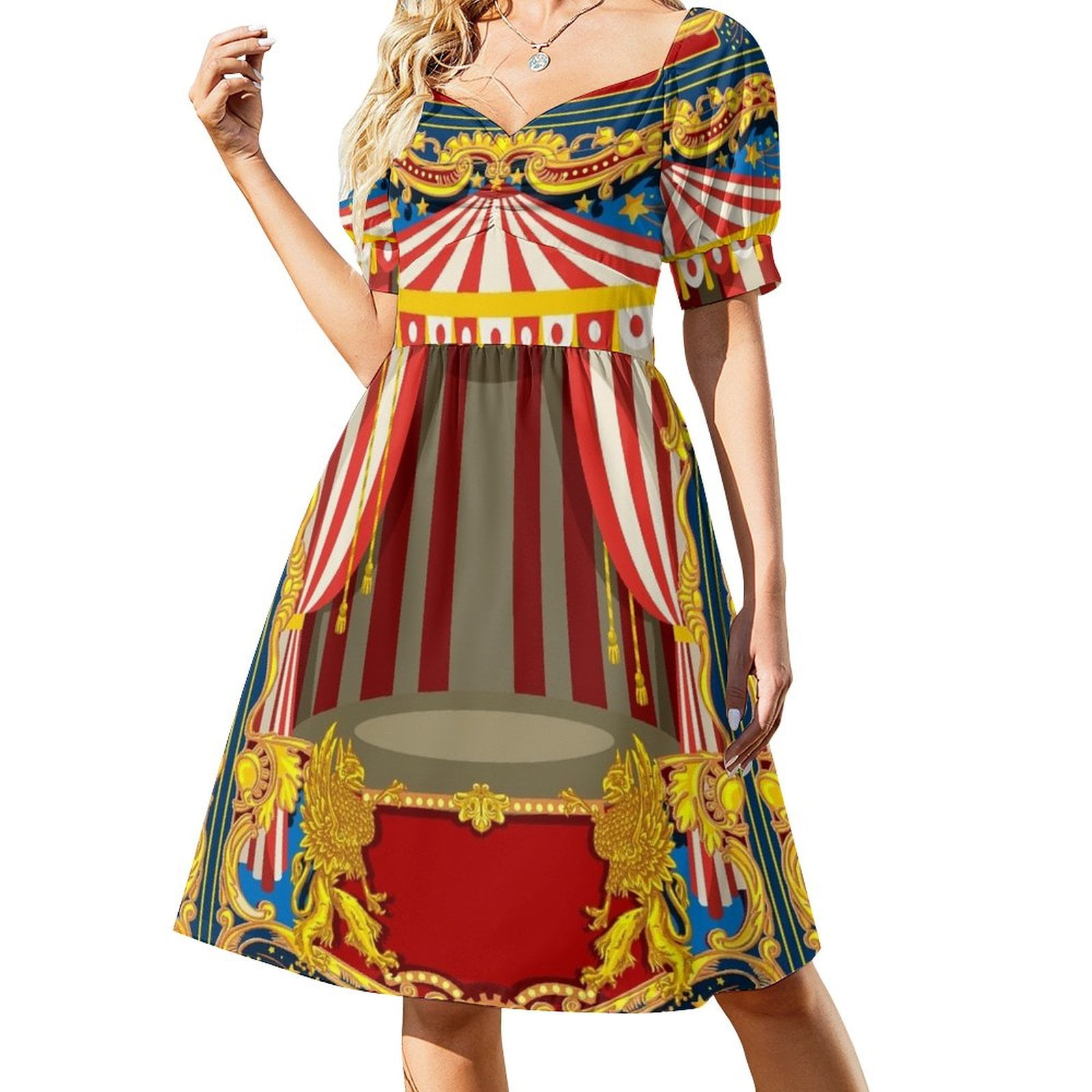 Carnival Circus Vintage Sleeveless Dress dresses for official occasions ...