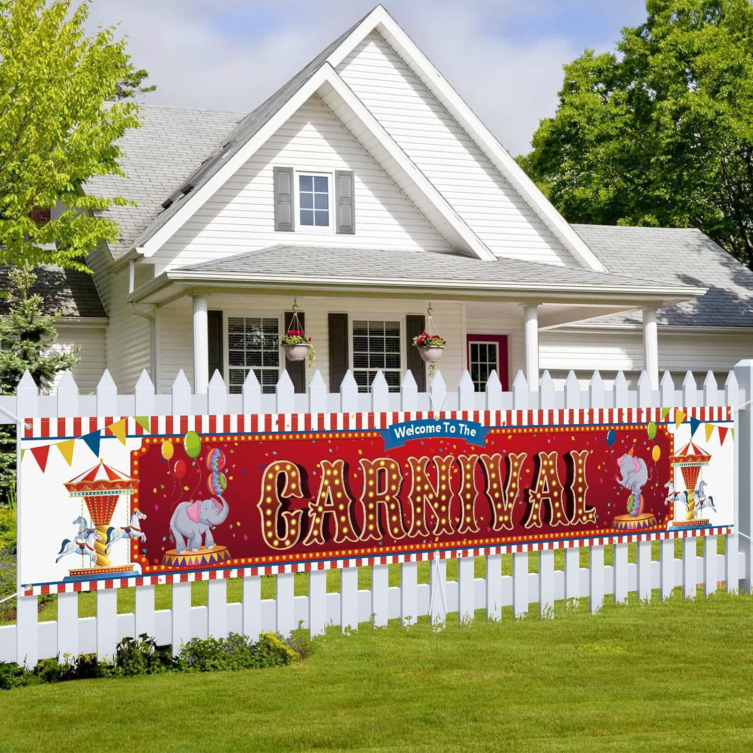 Carnival Decorations Banner Welcome To The Carnival Circus Bunting ...