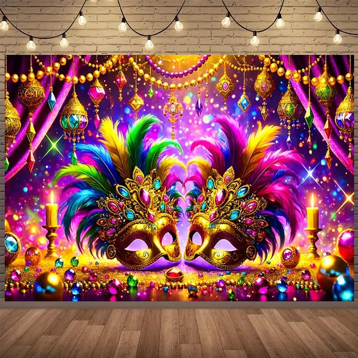 Carnival Diamonds Mask Bokeh Backdrop Carnival Masquerade Photography ...