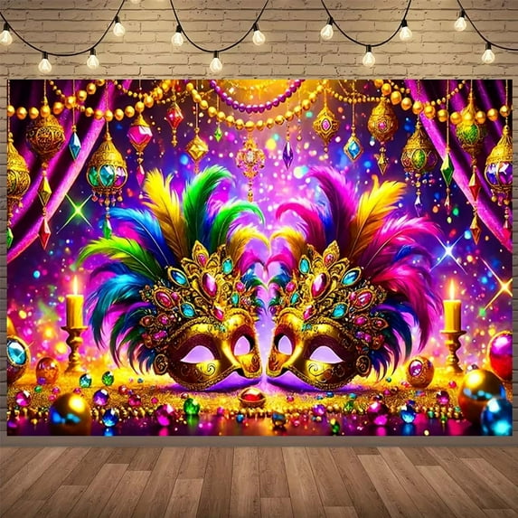 Carnival Diamonds Mask Bokeh Backdrop Carnival Masquerade Photography ...