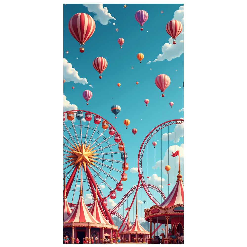 Carnival Festival Ferris Wheel Backdrop Banners for Party Supplies ...