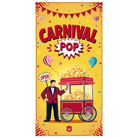 Carnival Festive corn Cart Banner Backdrop Vibrant Party Supplies ...