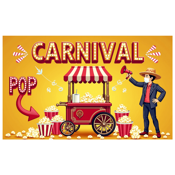 Carnival Festive corn Cart Banner Backdrop Vibrant Party Supplies ...