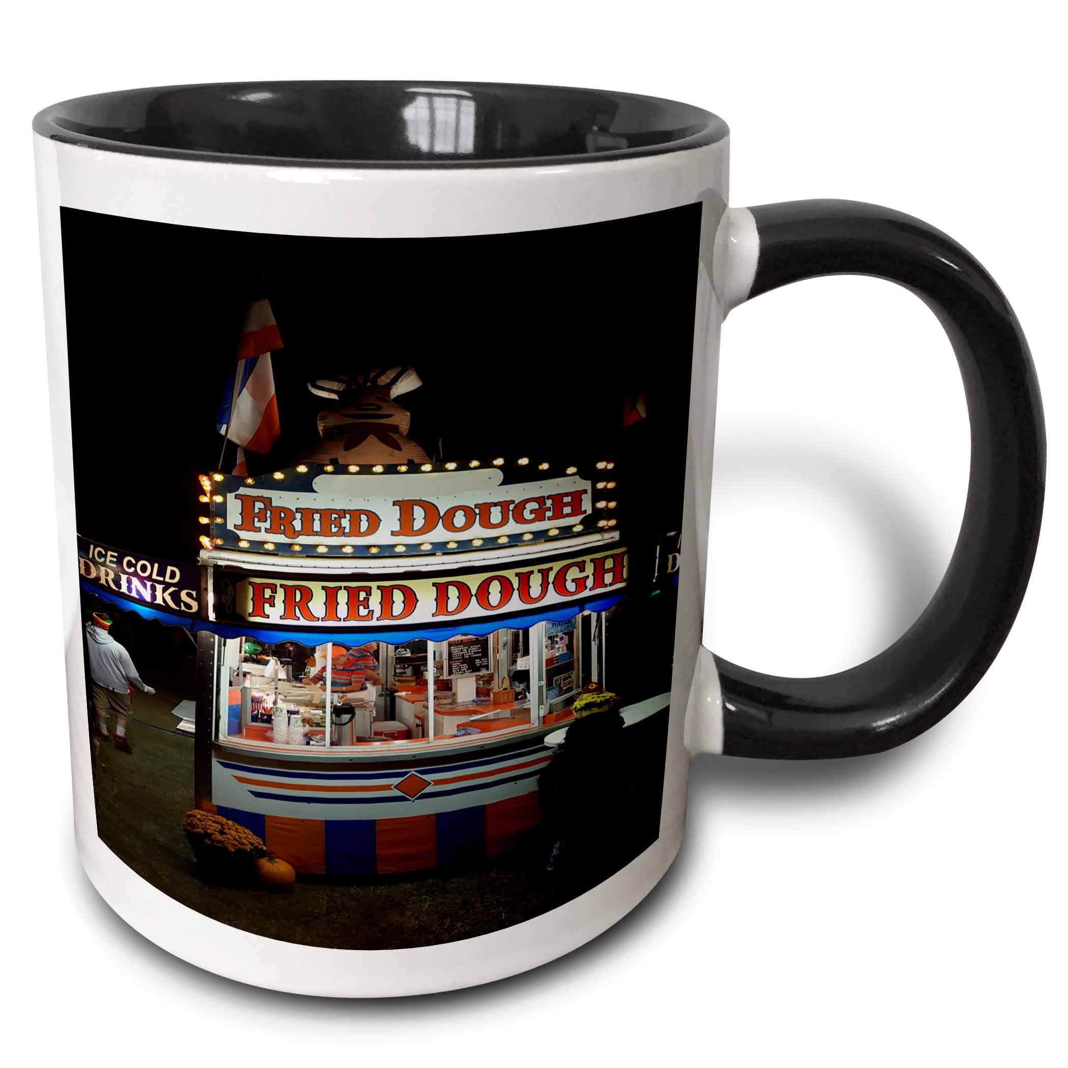 3drose, Carnival Food Booth Fried Dough Lit Up Night, 11oz Two-tone ...