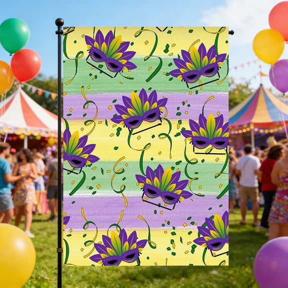 Carnival Garden Flag Mask Ball Festival Party Scene Garden Flag Double ...