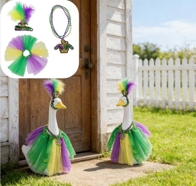 Carnival Goose Outfits Porch Goose Clothes Fits 23" Cement Plastic ...
