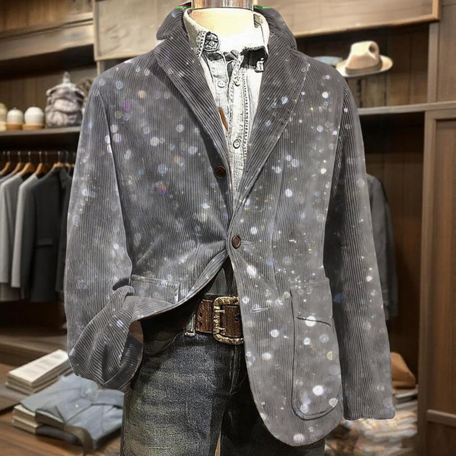 Carnival Jacket for Men Corduroy Jacket 2 Button Lightweight Vintage ...