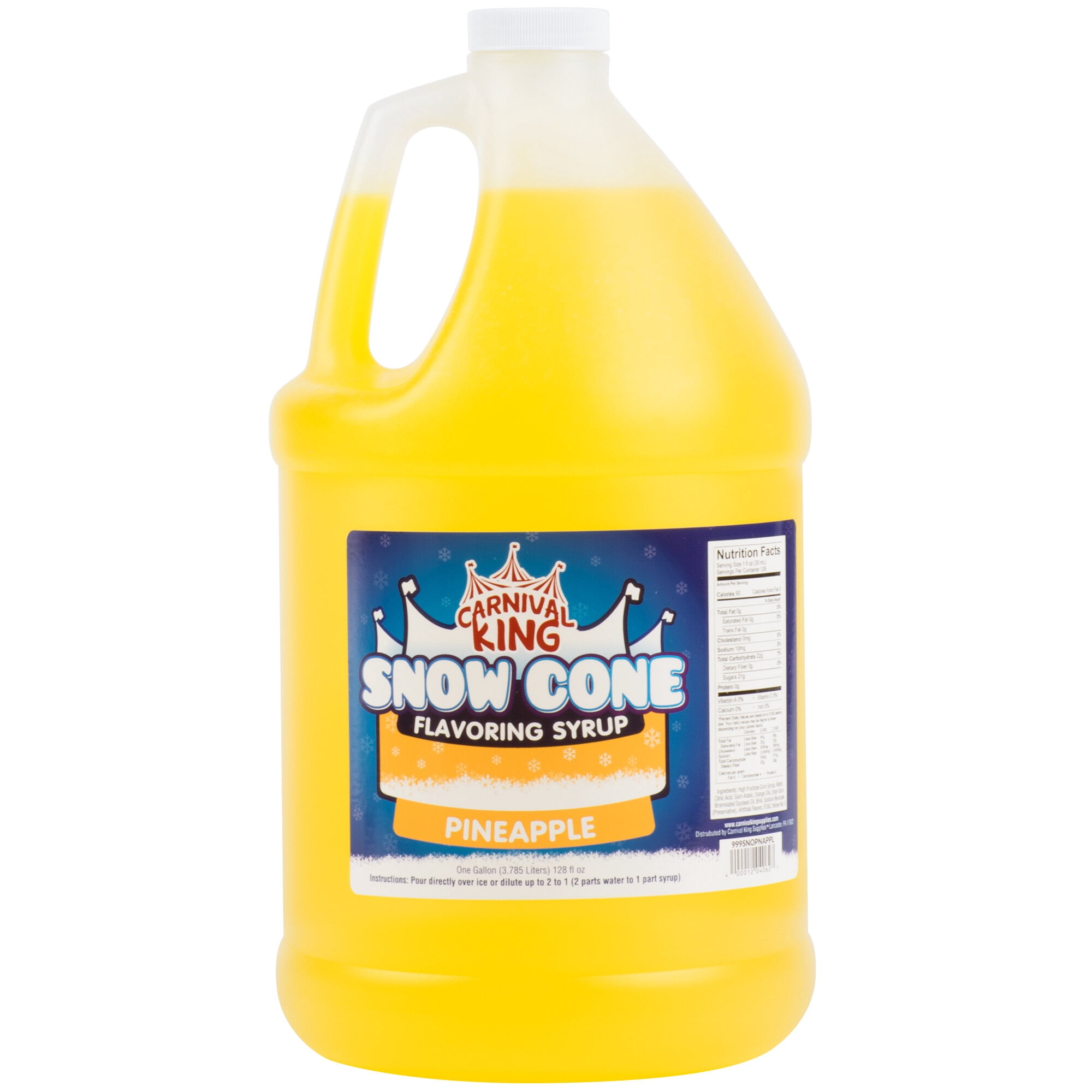 Carnival King 1 Gallon Snow Cone Syrup Pineapple - Delicious Shaved Ice ...