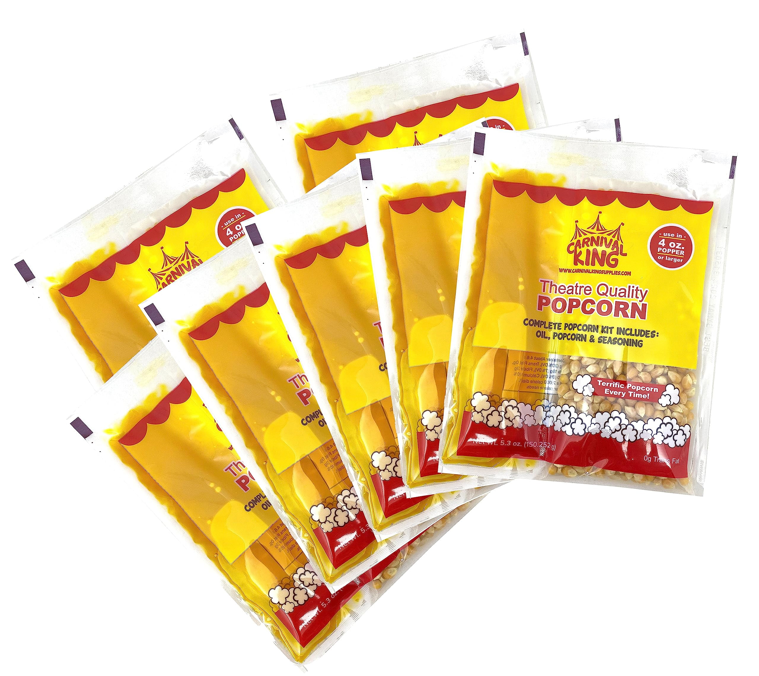 Carnival King All-In-One Popcorn CM31 Kit for 4 Ounce Popper - 16 Cups ...