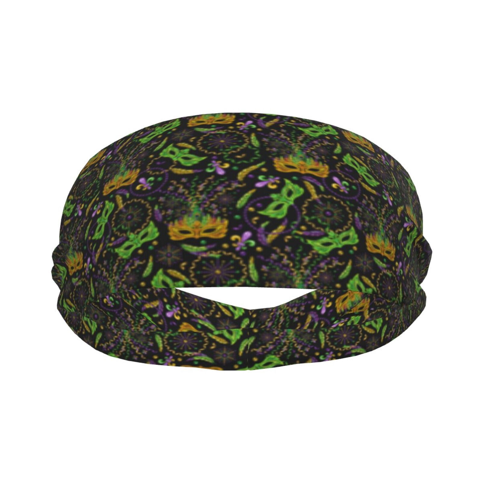 Carnival Mardi Gras3 Headbands for Women/Men, Elastic Wide Soft Sweat ...