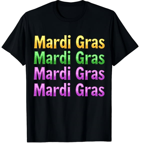 Carnival New Orleans Mardi Gras Party Fat Tuesday Graphic Crew Neck ...