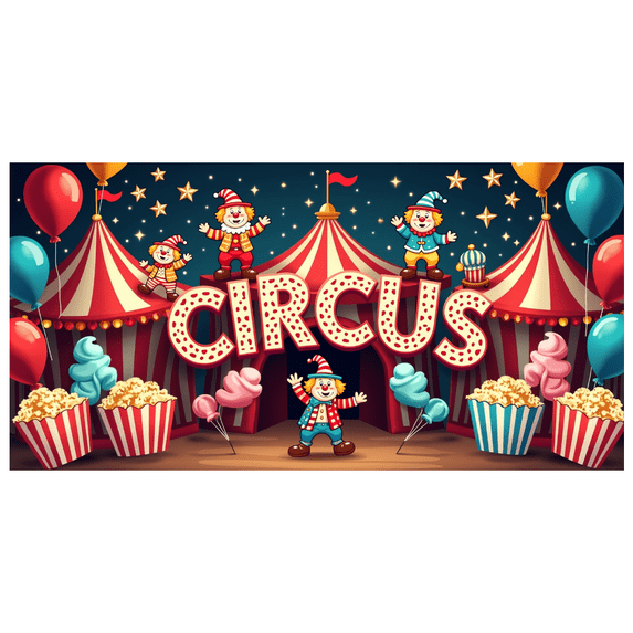Carnival Party Backdrop Circus Theme Banner Welcome Carnival ...