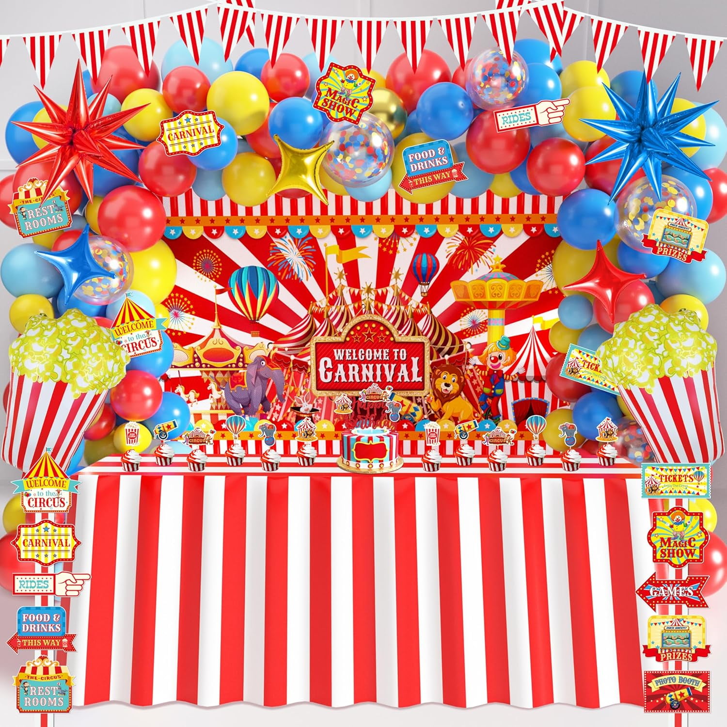 Carnival Party Decorations Circus Theme Birthday Party Supplies ...